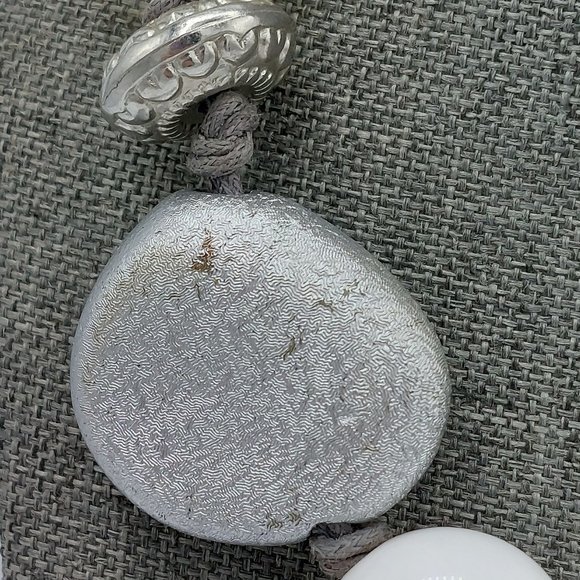 JS | Jewelry | Js Marked Necklace Silver Toned Chain Glass Clear White ...